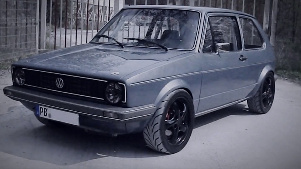 Tuning: VW Golf 1 cu putere de Ferrari. VIDEO
