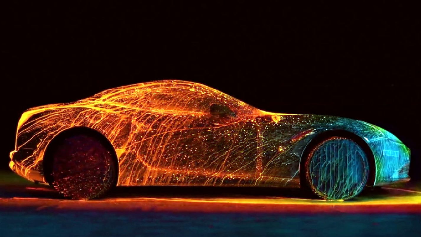 Ferrari California T îşi etalează formele în lumină UV