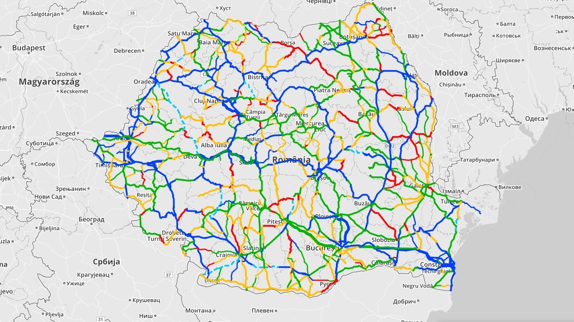 Harta interactivă a calităţii drumurilor din România