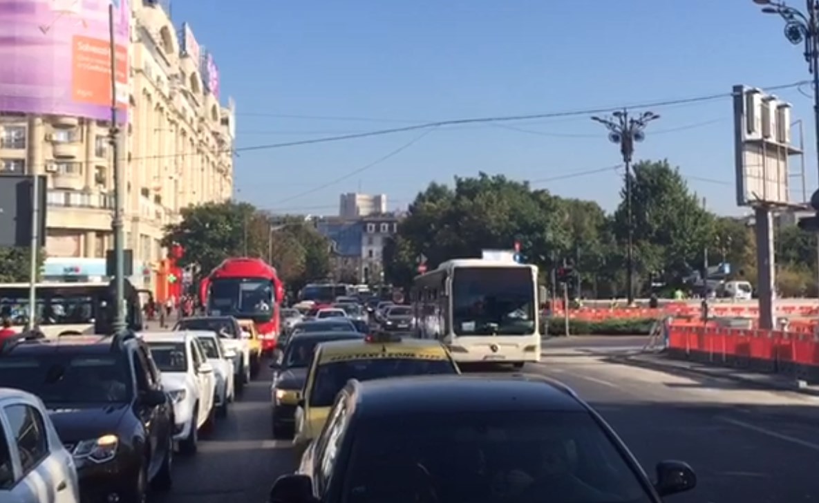 Trafic îngreunat în centrul Capitalei până la ora 19:30