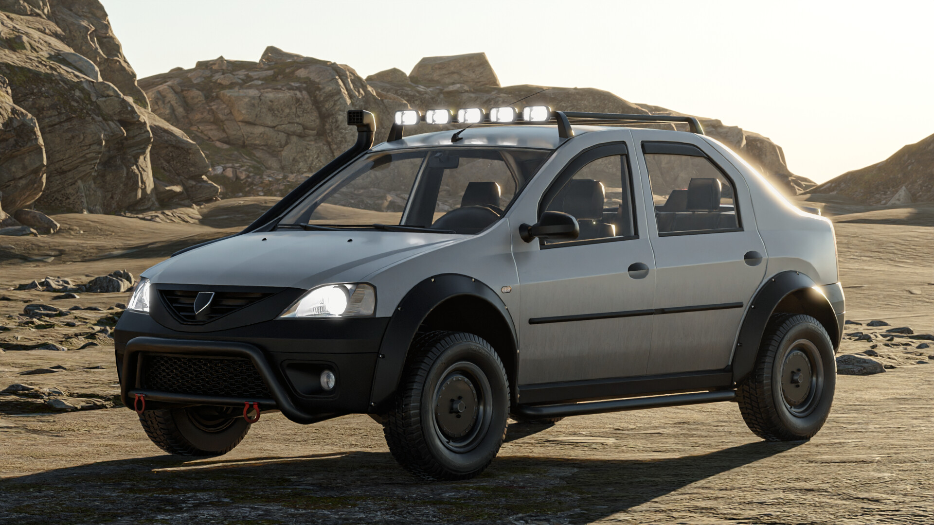 Dacia Logan, transformată într-un adevărat off-roader de un artist ...